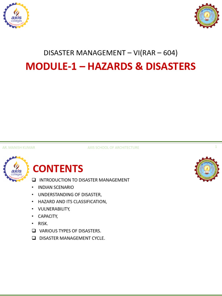 Module 1 Hazards & Disasters | PDF | Hazards | Natural Disasters