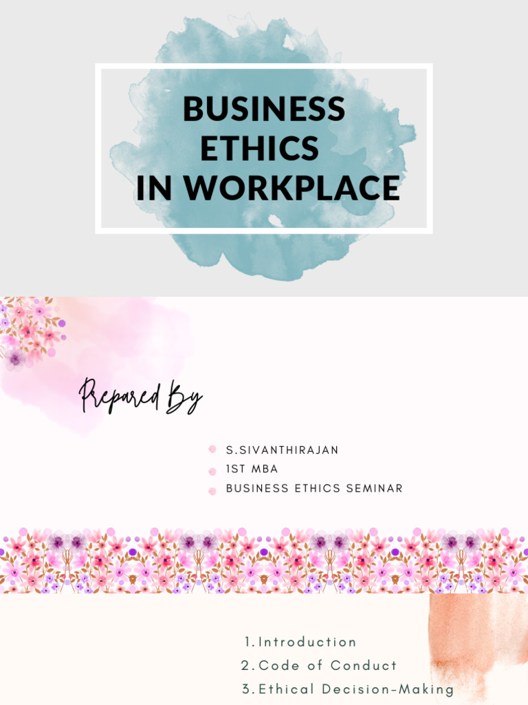 Workplace Business Ethics Overview | PDF | Business Ethics | Leadership