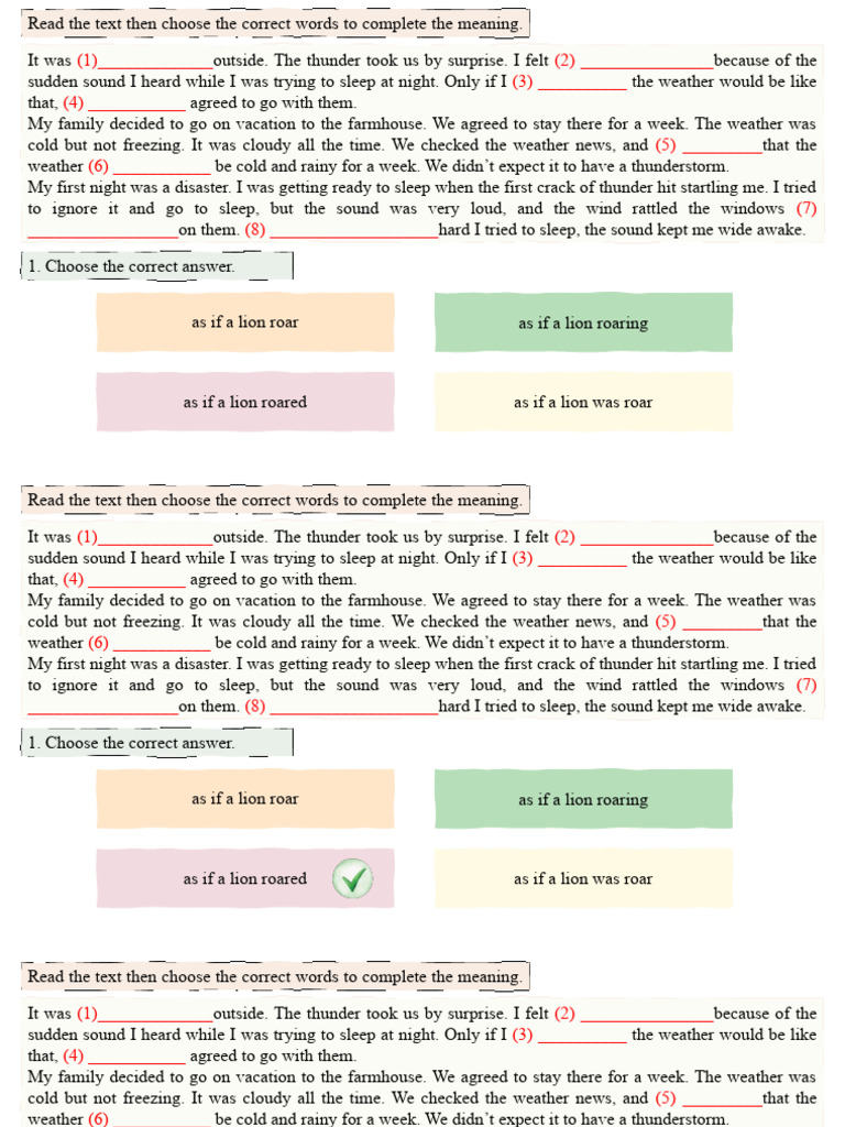 Advanced Grammar Maze Practice | PDF | Thunder | Meteorological Phenomena