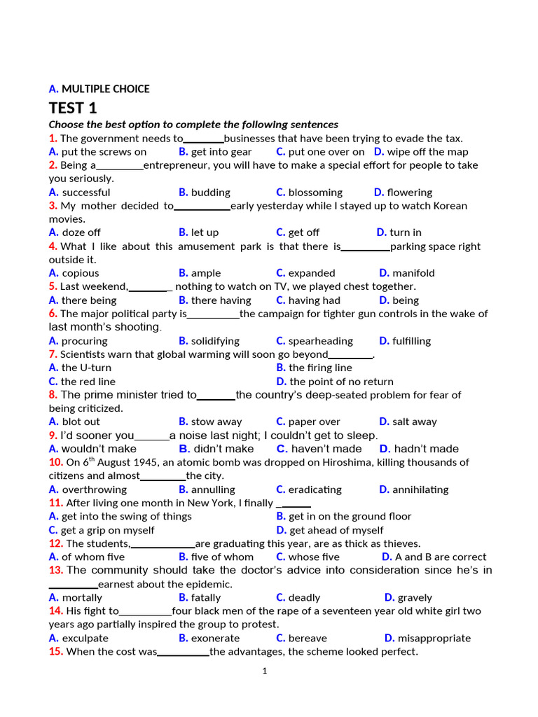 Overall Practice Tests 2024 | PDF | Greenhouse Gas | Climate Change