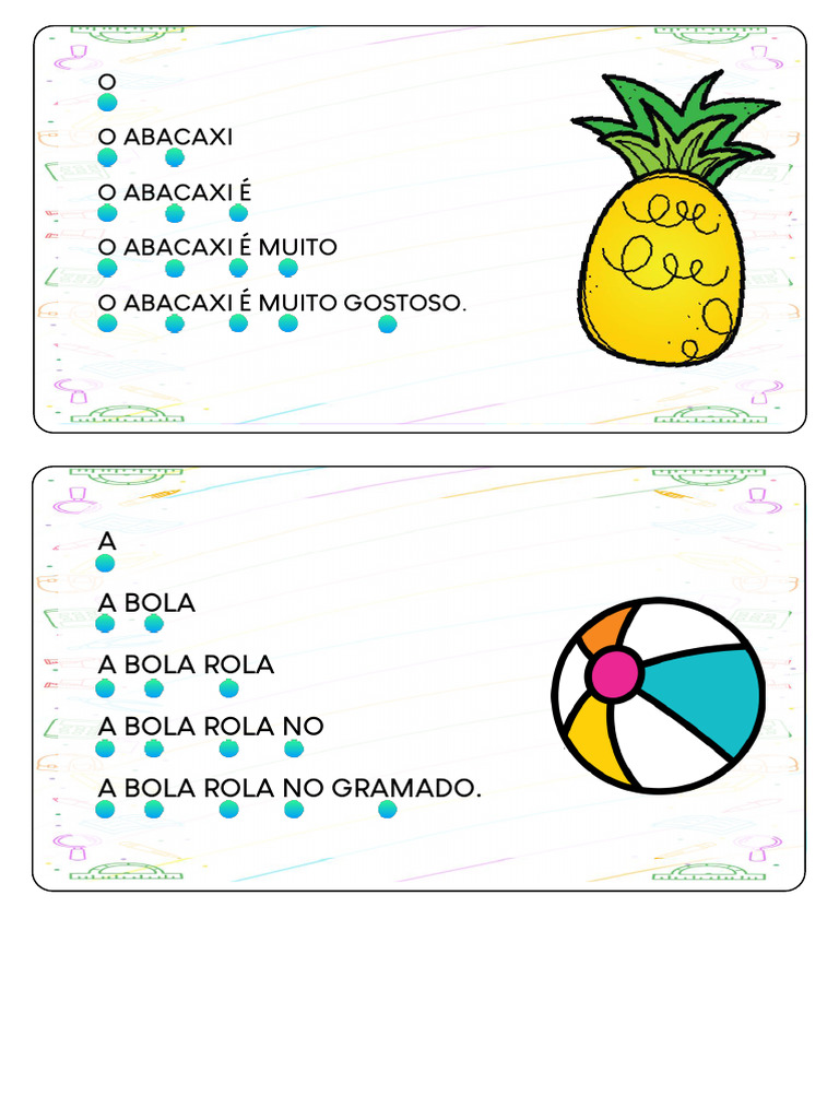 Fichas de Leitura Frases Segmentadas @mari Prof | Download grátis PDF ...