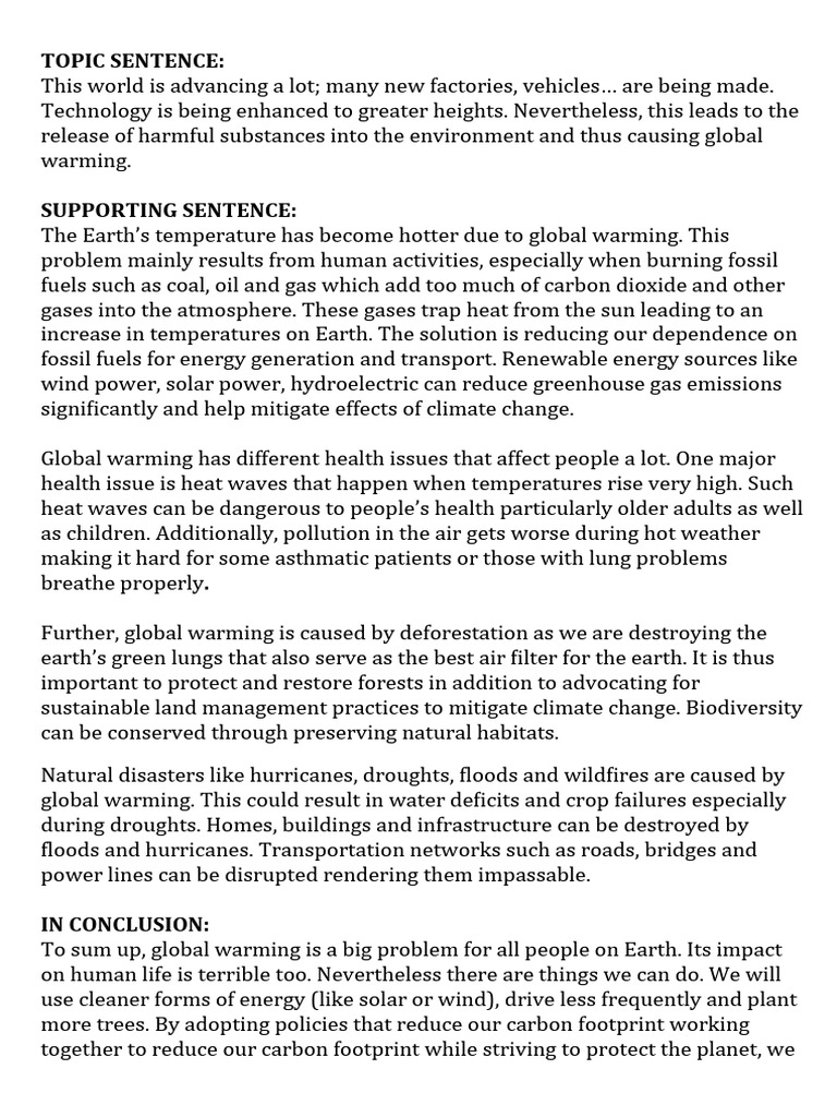 Classroom Writing Activity1 | PDF | Climate Change | Climate Change ...