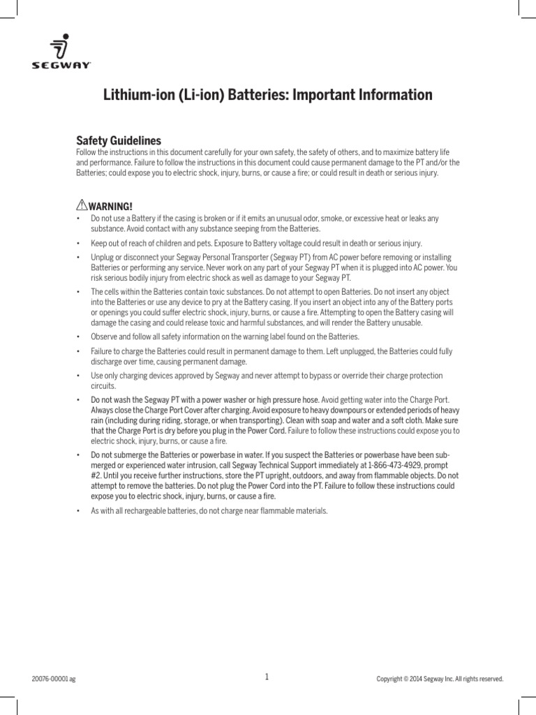 Li-Ion Batteries 20076-00001 Ag | PDF | Rechargeable Battery | Battery ...