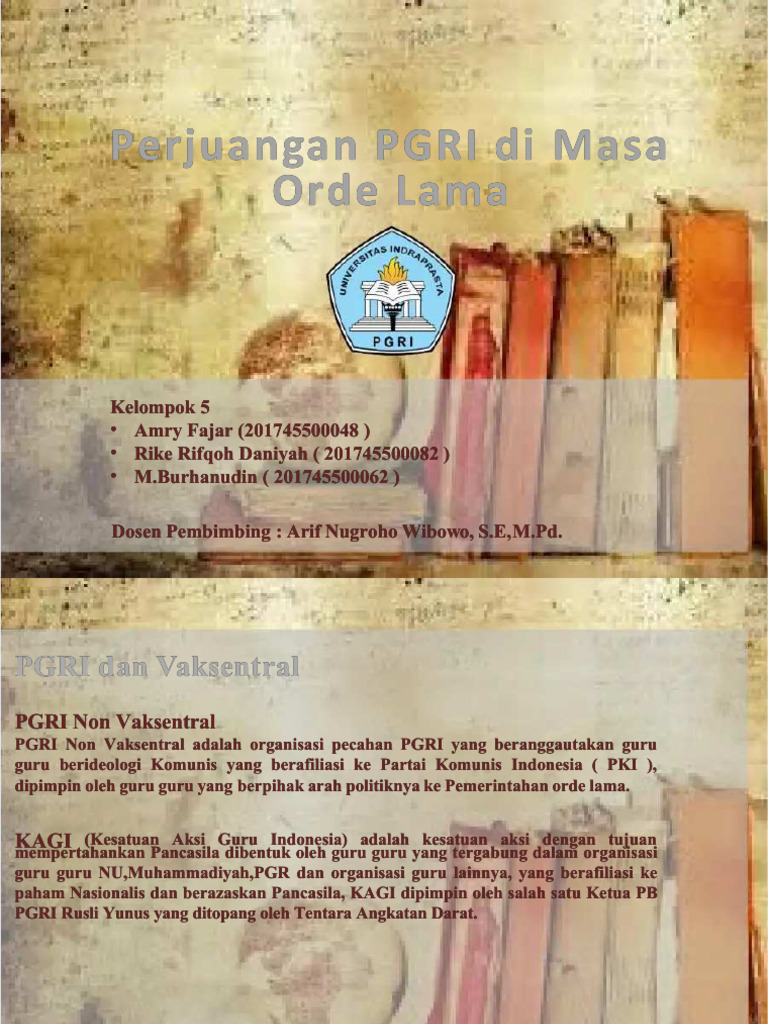 PDF Kelompok 5 Perjuangan Pgri Di Masa Orde Lama 1 DL | PDF PDF Kelompok 5 Perjuangan Pgri Di Masa Orde Lama 1 DL | PDF