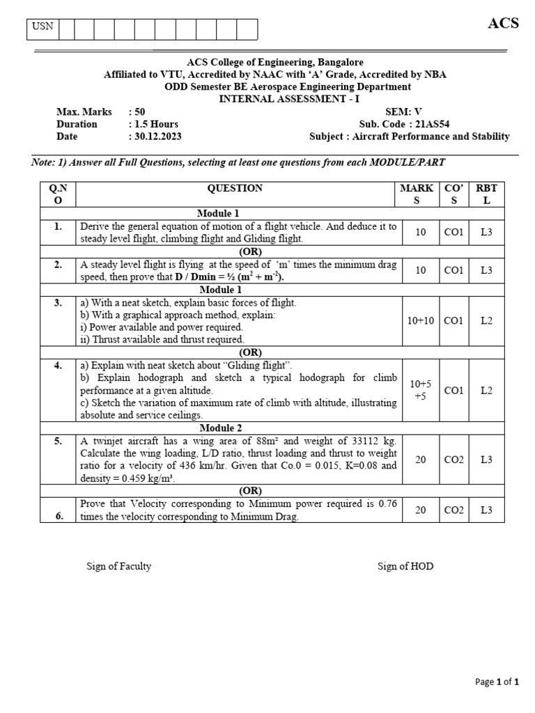 IAT 1 aps | PDF | Flight | Thrust