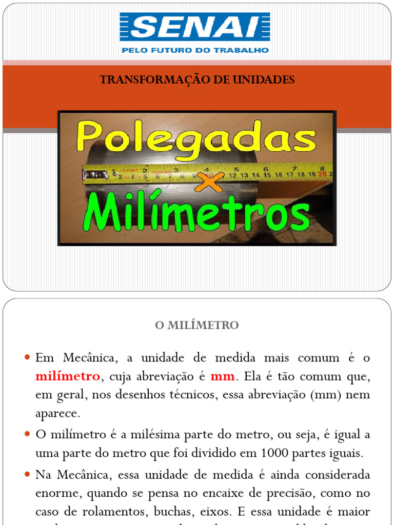 Transformação de Unidades | PDF | Polegada | Decimal