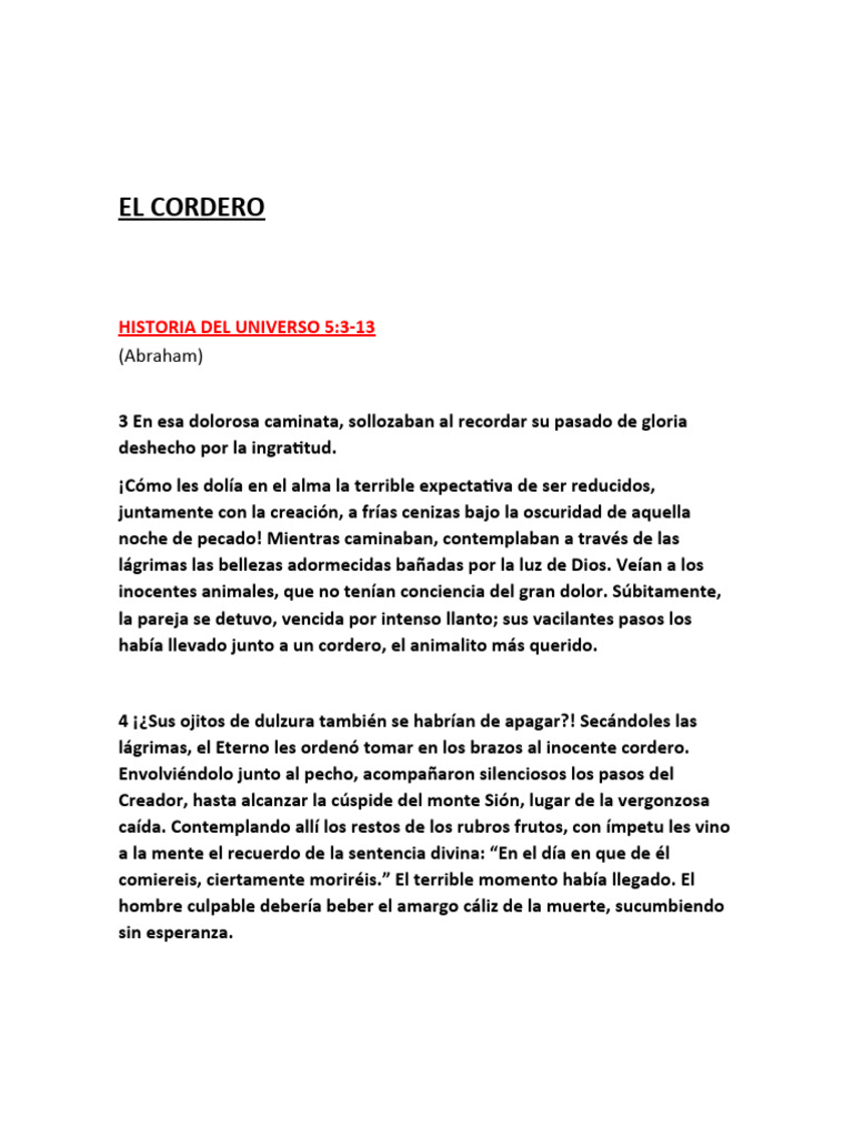 El Cordero | PDF | Pecado | Jesús
