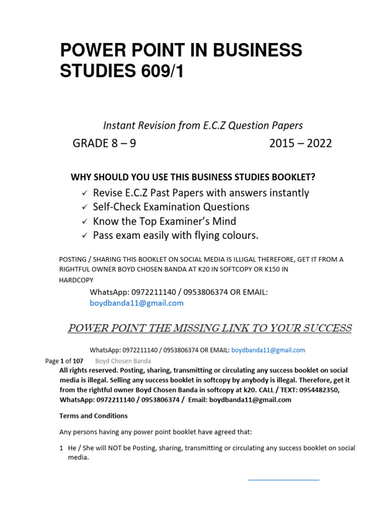 Business Studies Past Papers With Answers (2015-2023) | PDF | Debits ...