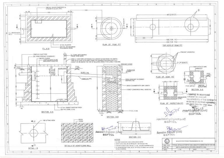 BSPTCL Subs Swyd C STD DRG CRB Septictank | PDF