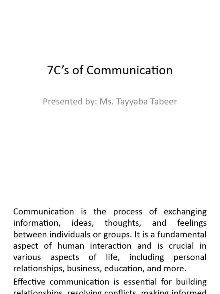 7c's Of Communication | Pdf | Communication | Credibility
