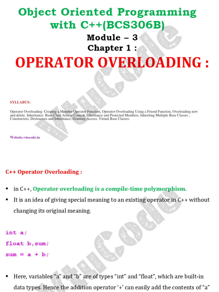 Module 3 1 Oops Pdf C Constructor Object Oriented Programming 2638