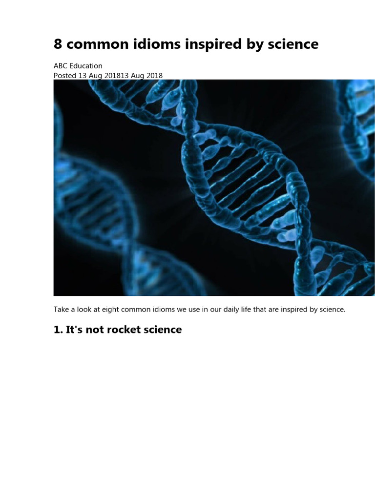 8 Common Idioms Inspired by Science | PDF