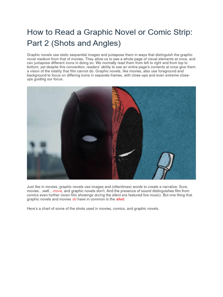 IB Langlit Paper 1 Comic Strip Glossary of Terms Part 2 Shot Types ...