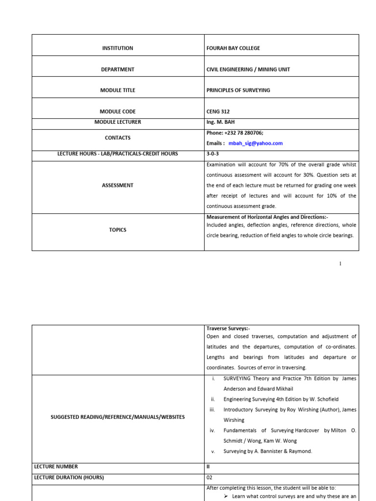 Lecture 2 Traversing | PDF | Angle | Surveying Lecture 2 Traversing | PDF | Angle | Surveying