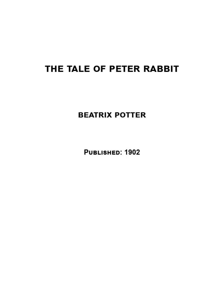 6 The Tale of Peter Rabbit Autor Beatrix Potter | PDF