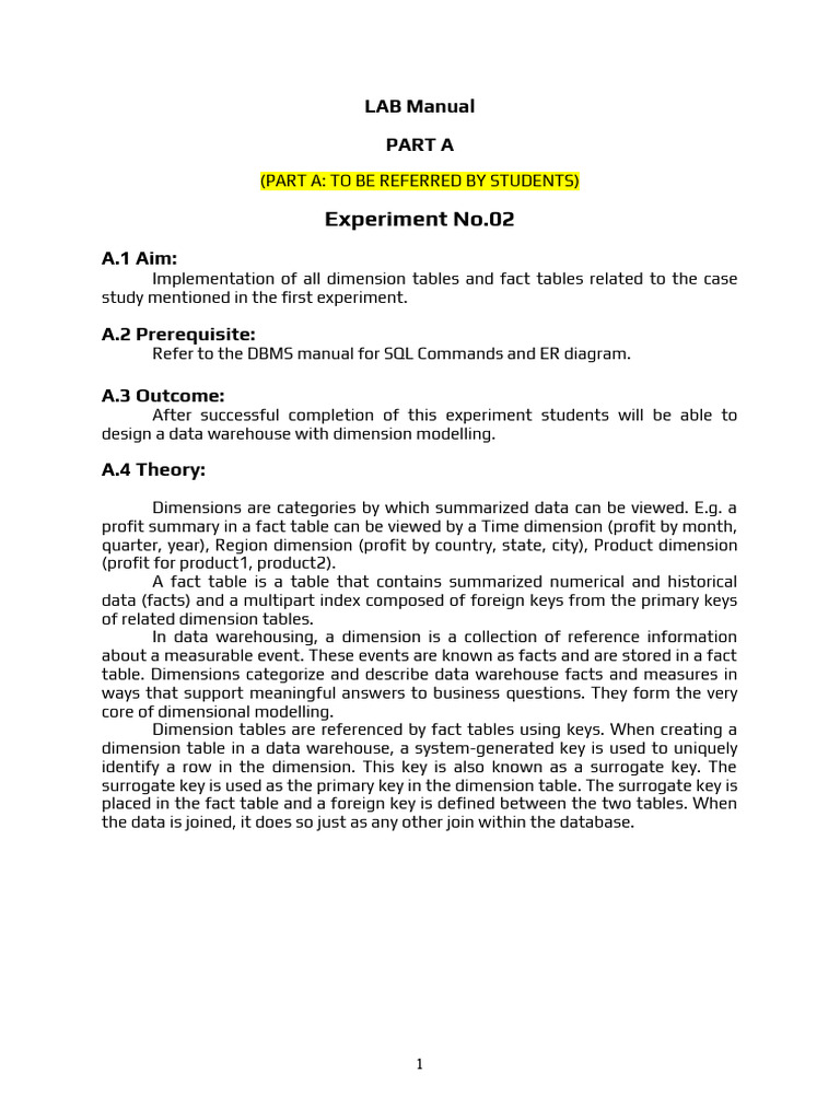 Amey B-50 DWM Lab Experiment-2 | PDF | Table (Database) | Data Warehouse