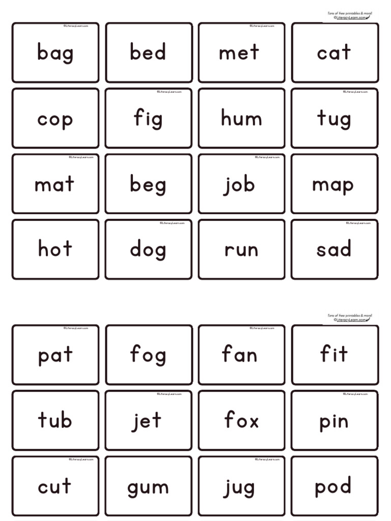 Vocabulary Words for Early Readers | PDF