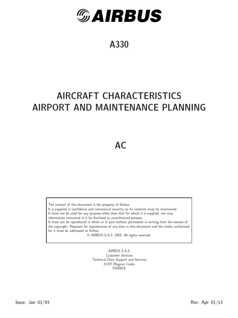 A330 Data Sheet For Airports | PDF | Airport | Landing Gear