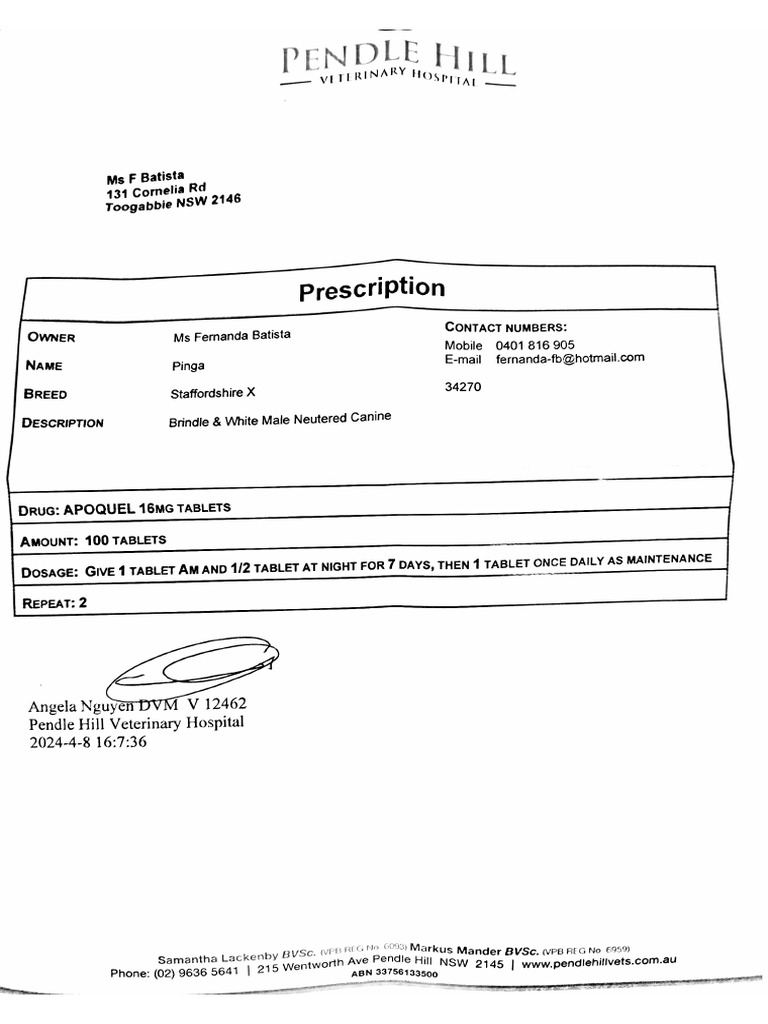 Dog Prescription | PDF