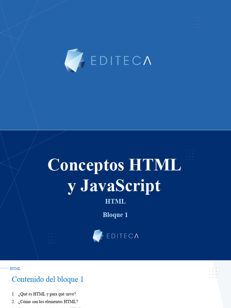 Conceptos HTML y JavaScript Bloque 1 HTML | PDF | HTML | Modelo de ...
