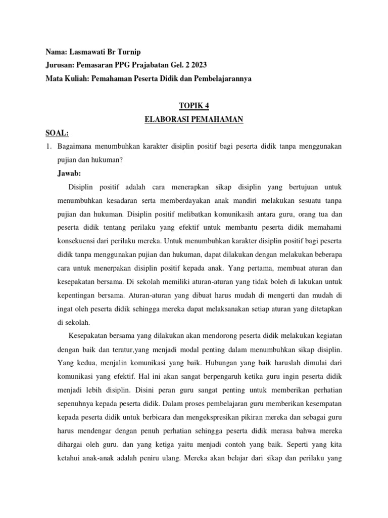 T4 Elaborasi Pemahaman PPDP | PDF