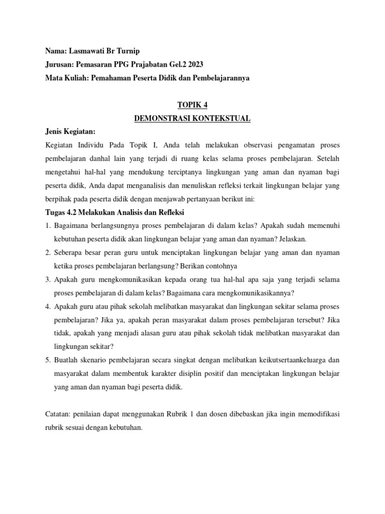 T4 Demonstrasi Kontekstual PPDP | PDF | Karier & Perkembangan
