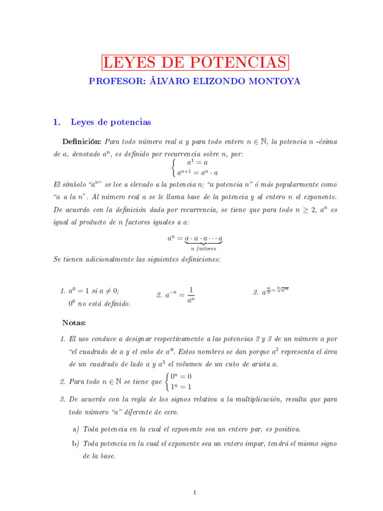 Leyes de Potencias: Guía Completa | PDF | Exponenciación | Ajedrez