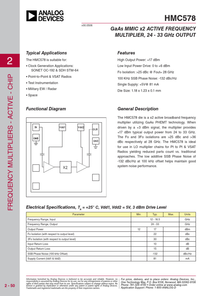 HMC 578 Chips | PDF | Electrical Engineering | Electronics