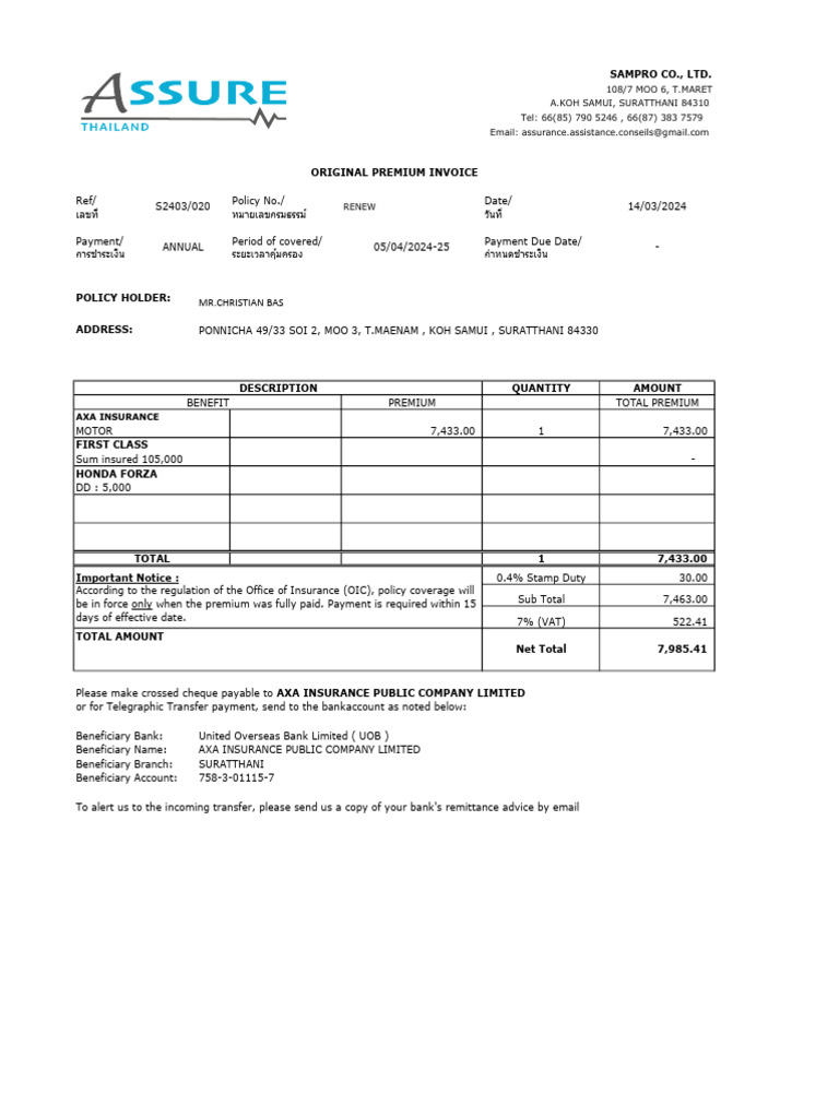 MR - Christian Bas | PDF | Insurance | Financial Services