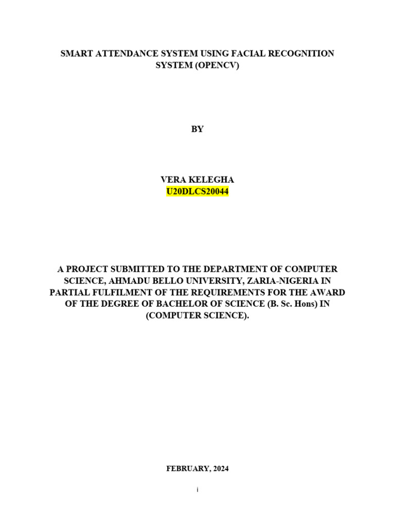 Smart Attendance System | PDF | Machine Learning | Biometrics