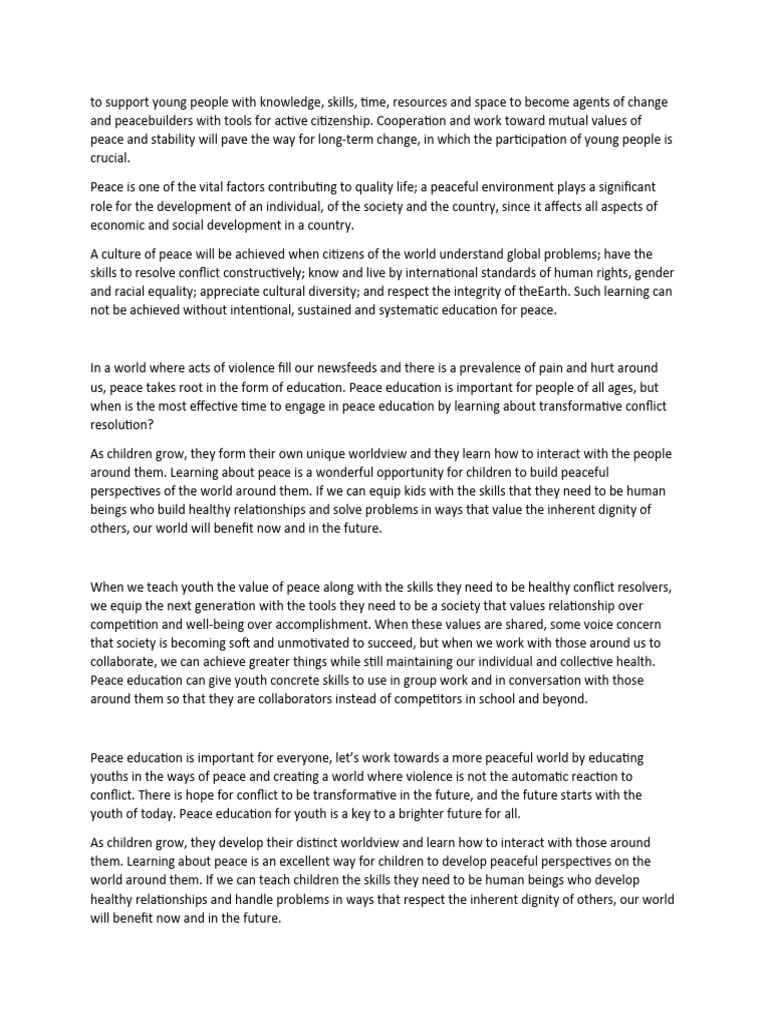 Peace Ed | Download Free PDF | Violence | Peace