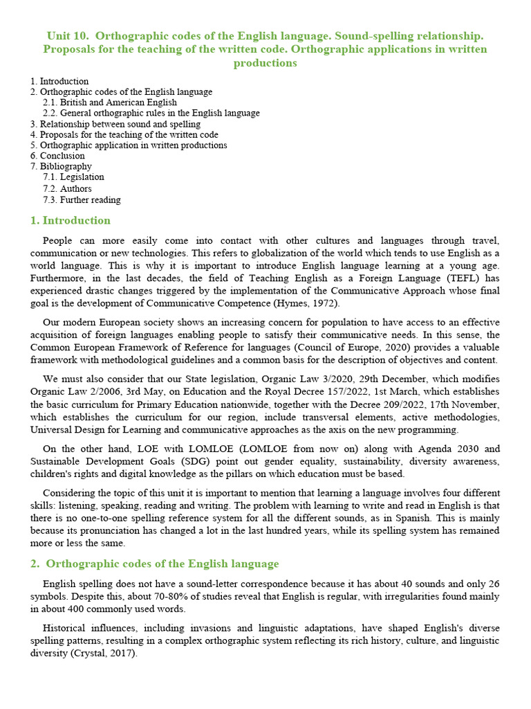 English Orthographic Codes Explained | PDF | English Language | Orthography