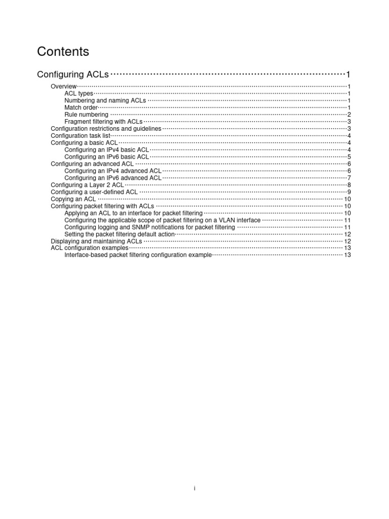 13 ACL Configuration | PDF | I Pv6 | Ip Address