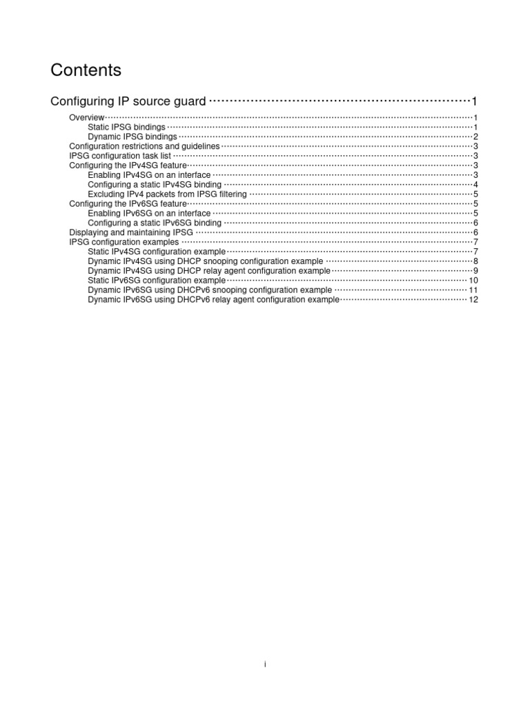 17-IP Source Guard Configuration | PDF | Ip Address | I Pv6