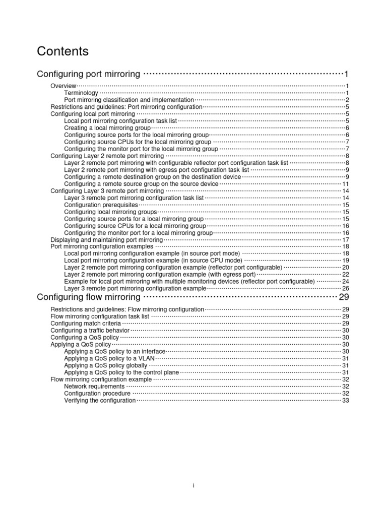 23 Mirroring Configuration | Download Free PDF | Port (Computer Networking) | Network Switch