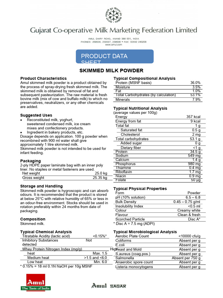 SMP Medium Heat IN | PDF | Milk | Fat