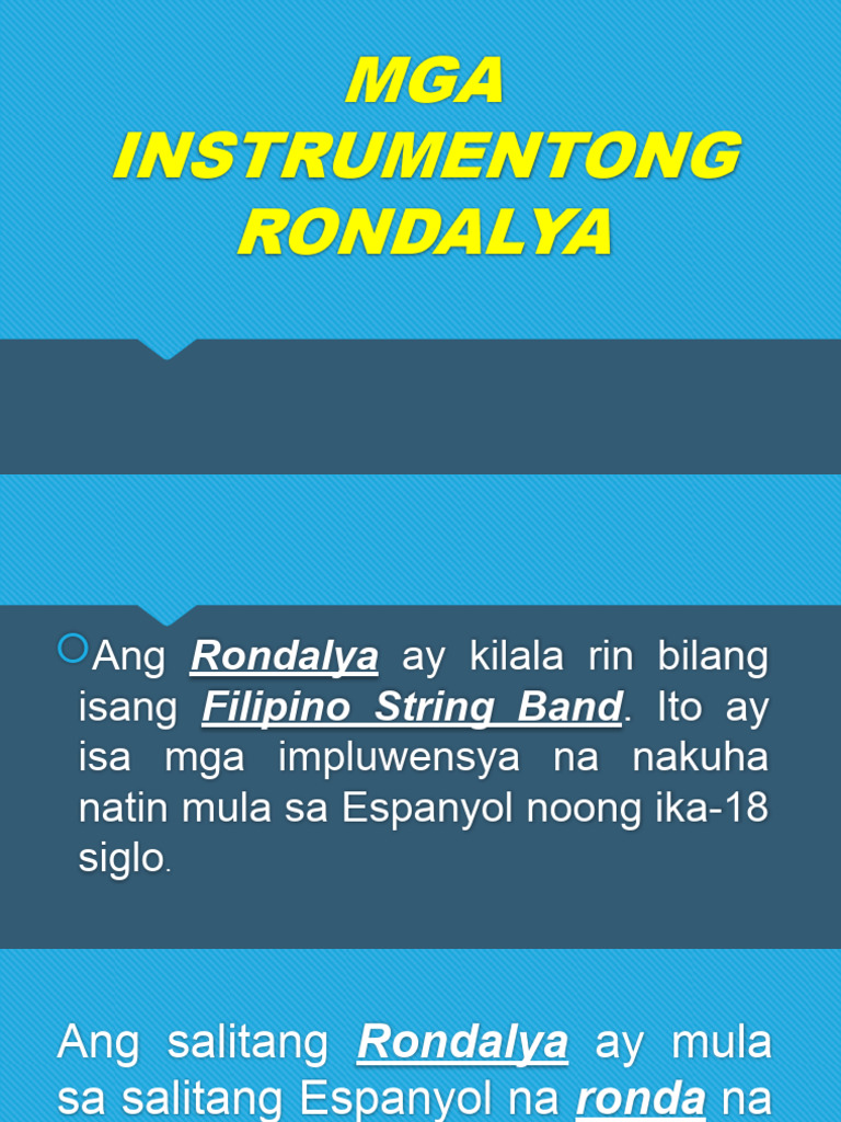 Mga Instrumentong Rondalya | PDF