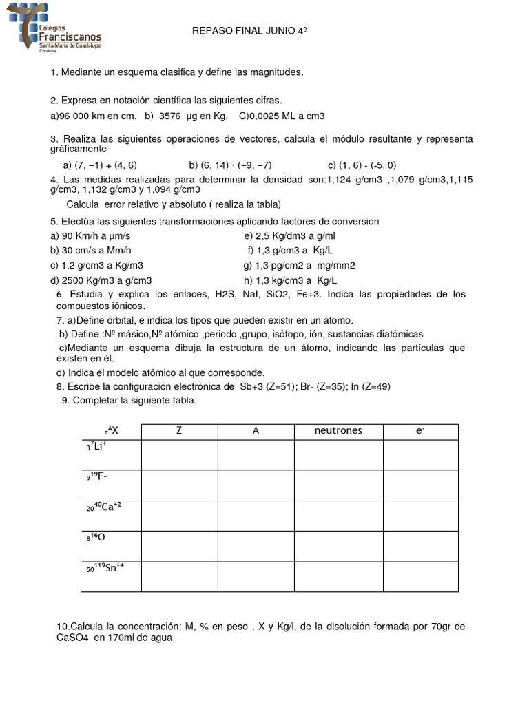 Ref FQ 4º Final | PDF | Calor | Velocidad