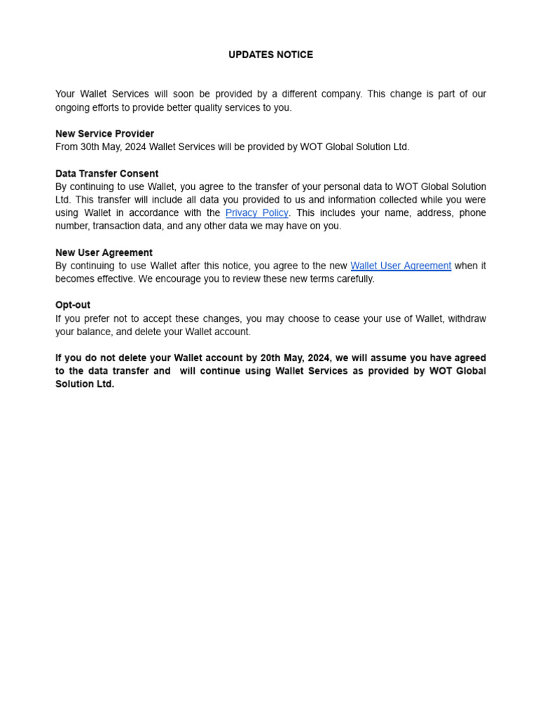 Updates Notice | PDF