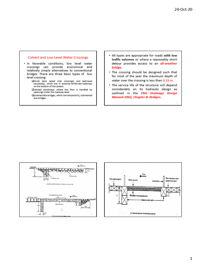 Chpater 8 Culvert and Low Level Water Crossings (Compatibility Mode ... Chpater 8 Culvert and Low Level Water Crossings (Compatibility Mode ...