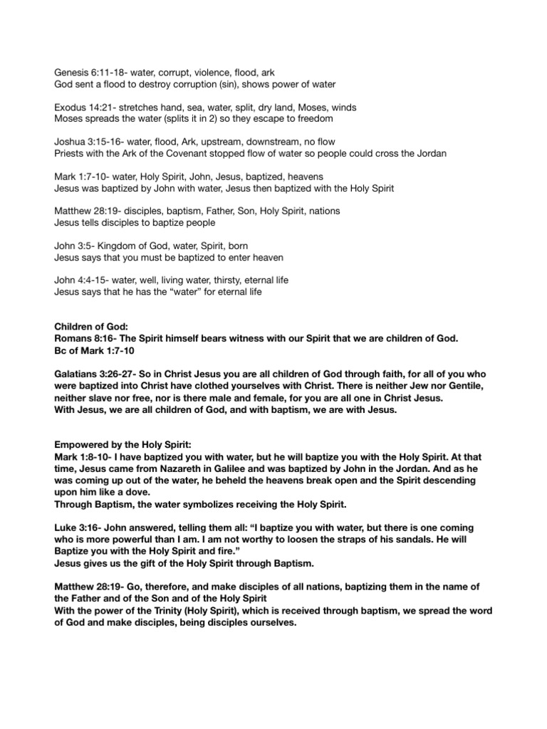 Baptism Notes | PDF | Baptism | Jesus