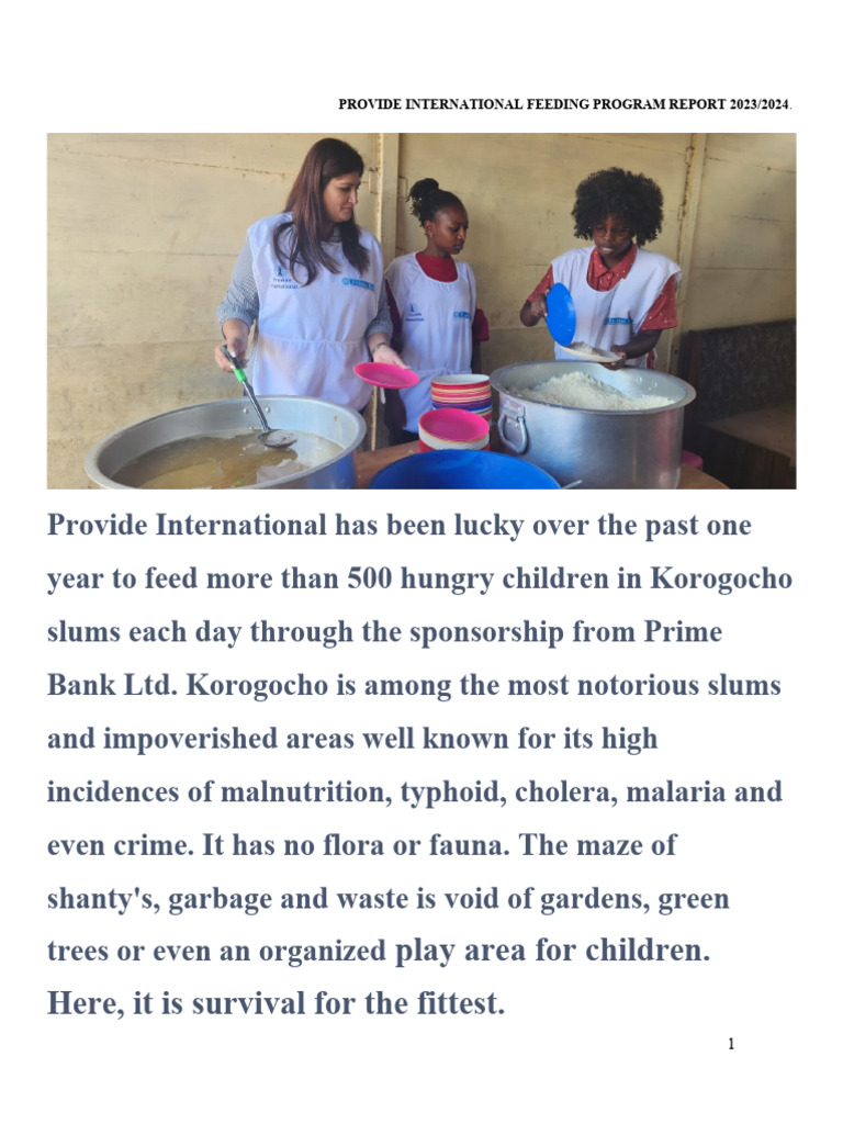 2023/2024 Korogocho Feeding Program Report | PDF | Slum | Malnutrition