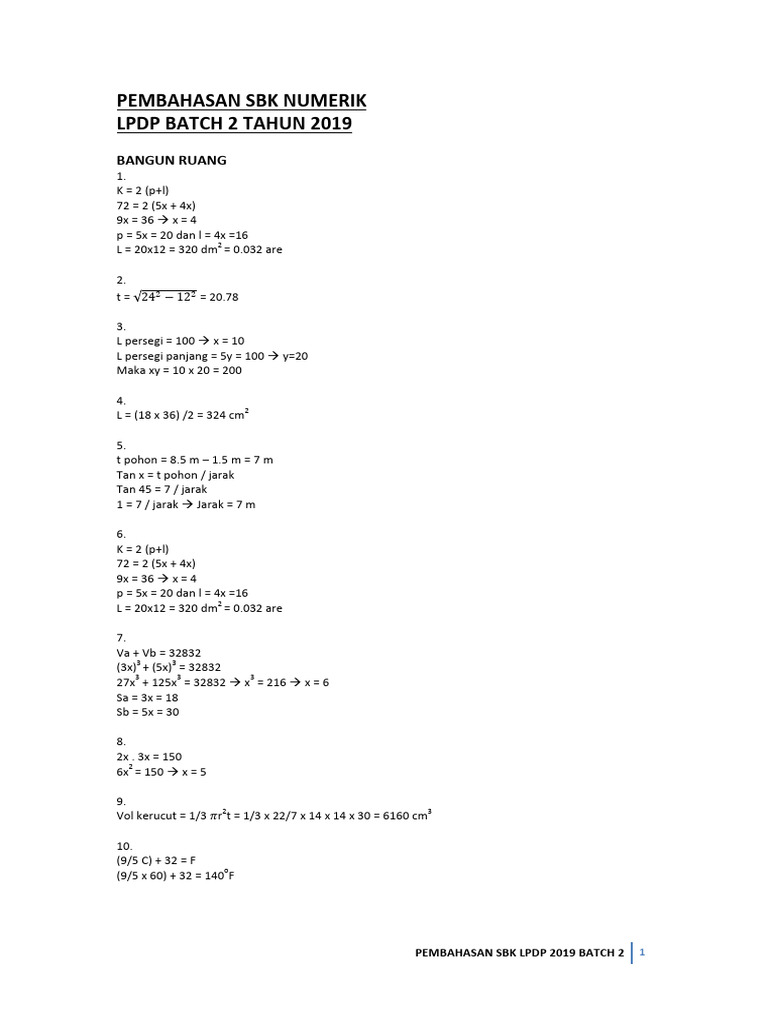 Pembahasan SBK LPDP 2018 | PDF