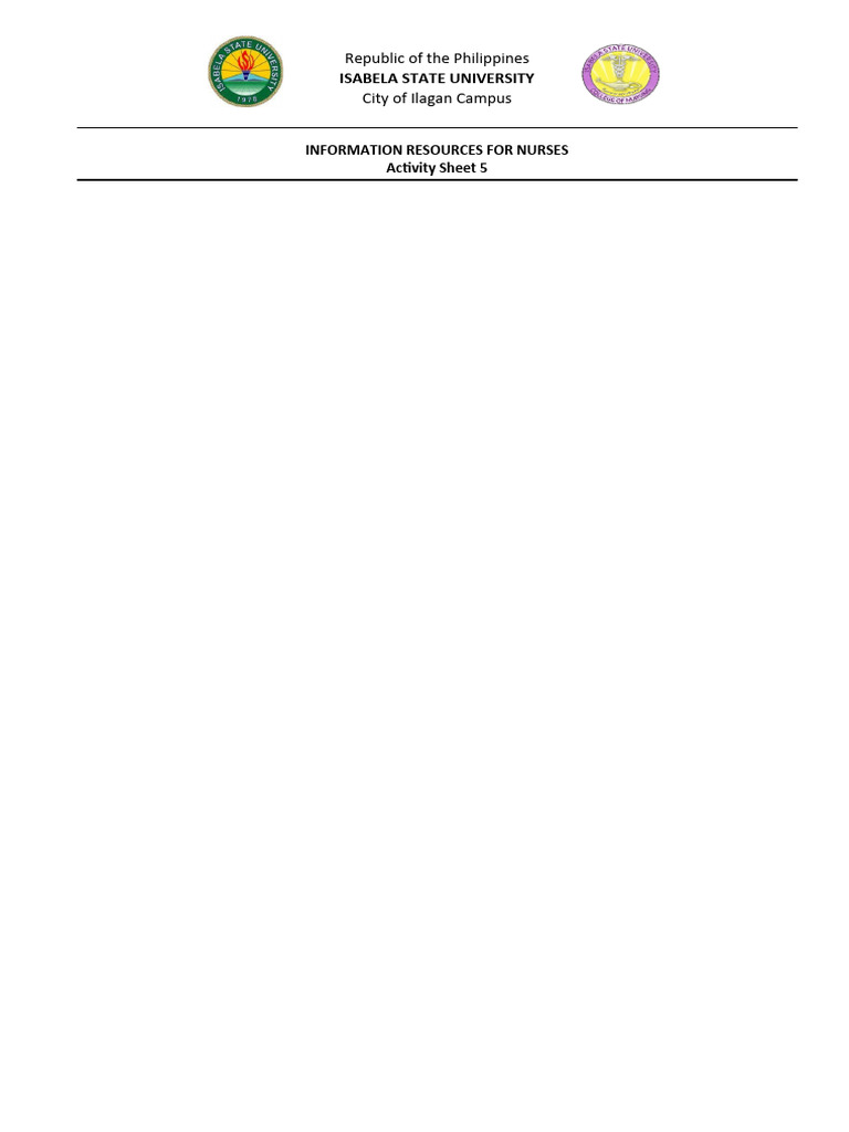 Nursing .Informatics - Activity 5 - Information Resources For Nurses | PDF