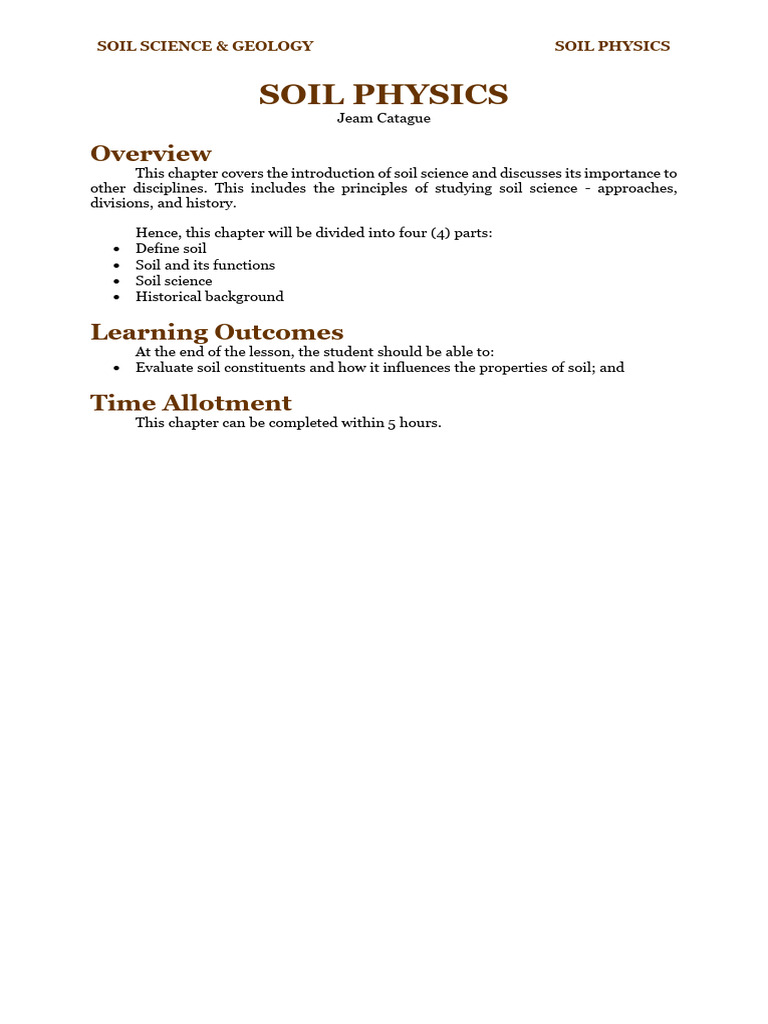 3.0 Soil Physics | PDF | Soil | Gravel