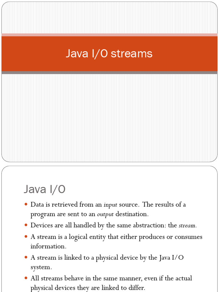 Java Streams | Download Free PDF | Class (Computer Programming) | Input ... Java Streams | Download Free PDF | Class (Computer Programming) | Input ...
