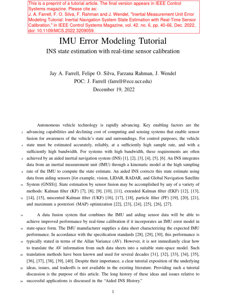 IMU Error Modeling Tutorial | PDF | Inertial Navigation System | Spectral Density