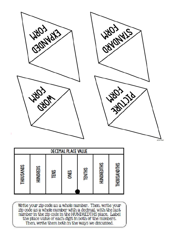 Decimal Place Value Foldable | PDF