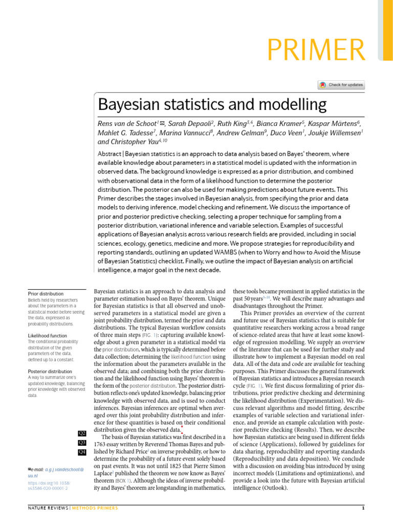 Bayesian Statistics and Modelling | PDF | Bayesian Inference ... Bayesian Statistics and Modelling | PDF | Bayesian Inference ...
