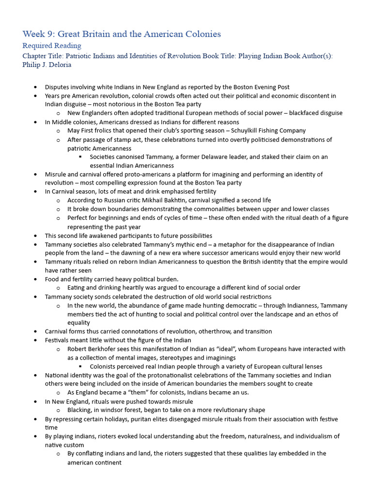 Week 9 | PDF | British Empire | Thirteen Colonies